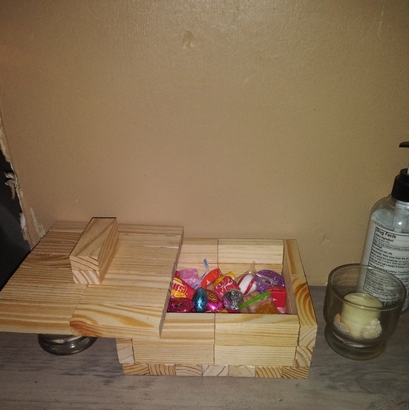 Accents | Wooden Block Storage Candy Accessories Box With Lid | Poshmark